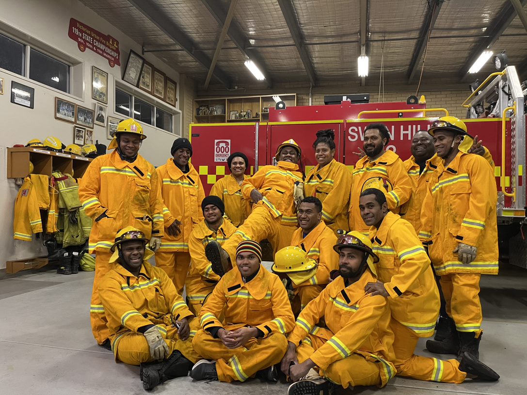 Fijian meat workers become volunteer firefighters in Victoria | PALM scheme Fijian meat workers become volunteer firefighters in Victoria | PALM scheme